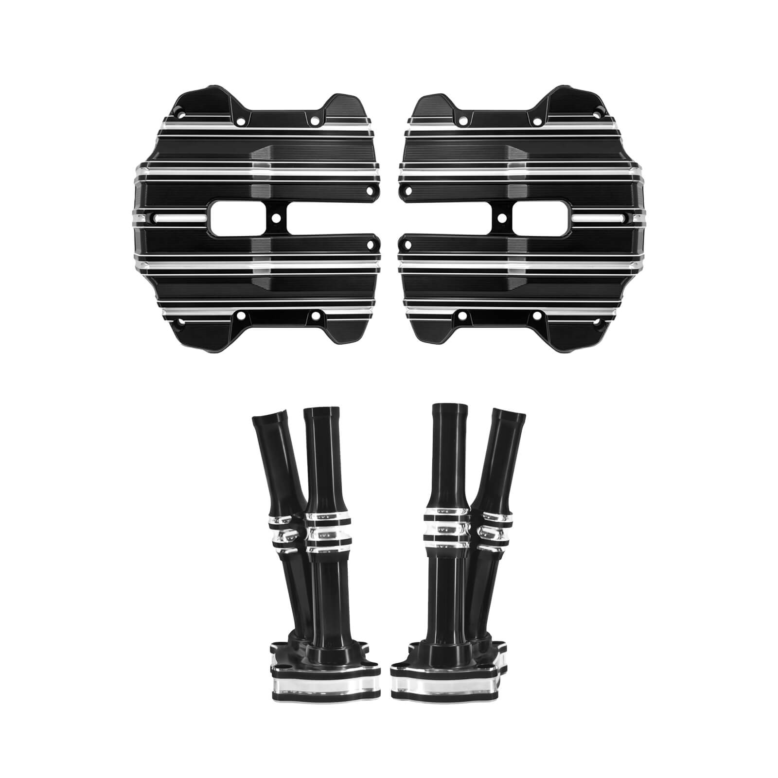 Pushrod Lifter Covers Upper Rocker Box Covers Set For M8 Softail Touri ...